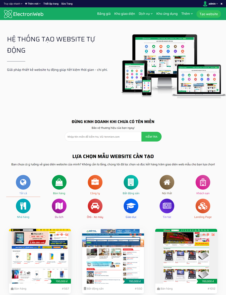 Code Hệ thống tạo website Wordpress tự động, tặng 300+ mẫu web cực đẹp ...